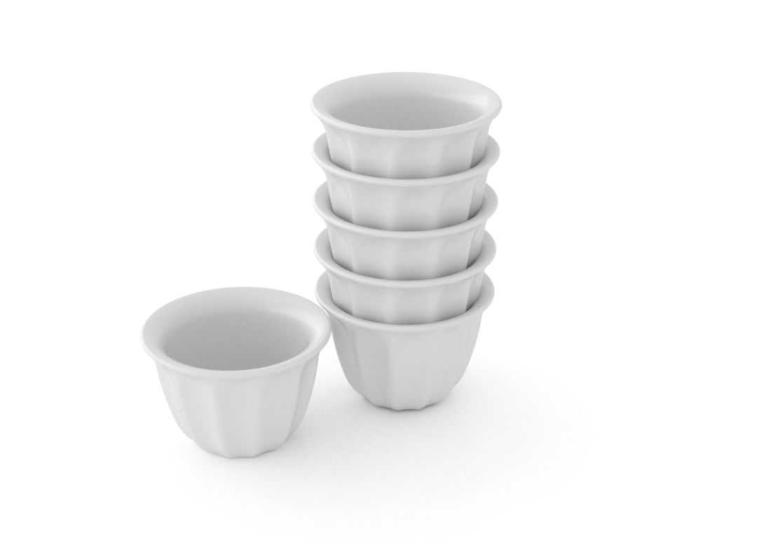 Basic Set Of 6 Small Coffee Cups 6x50ml 366111 White